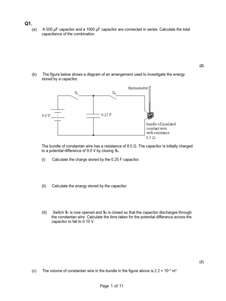 Ideal Gases Questions | PDF | Gases | Capacitor