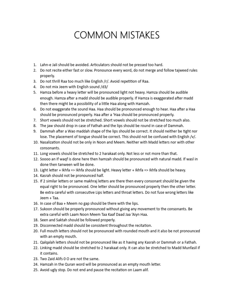 Common Mistakes PDF | PDF