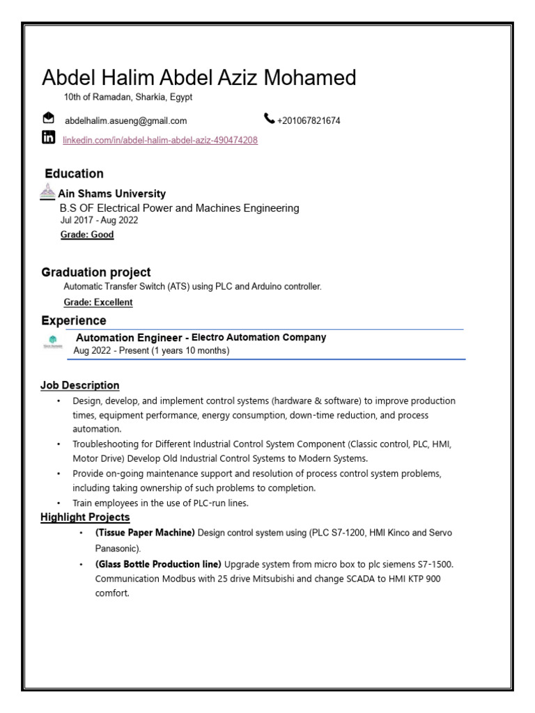 Abdelhalim CV2-1 | PDF
