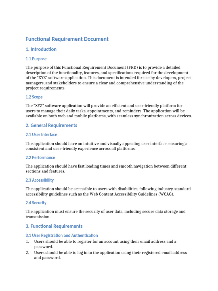 Functional Requirement Document 1. Introduction | PDF