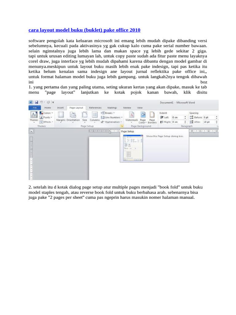Cara Layout Model Buku | PDF