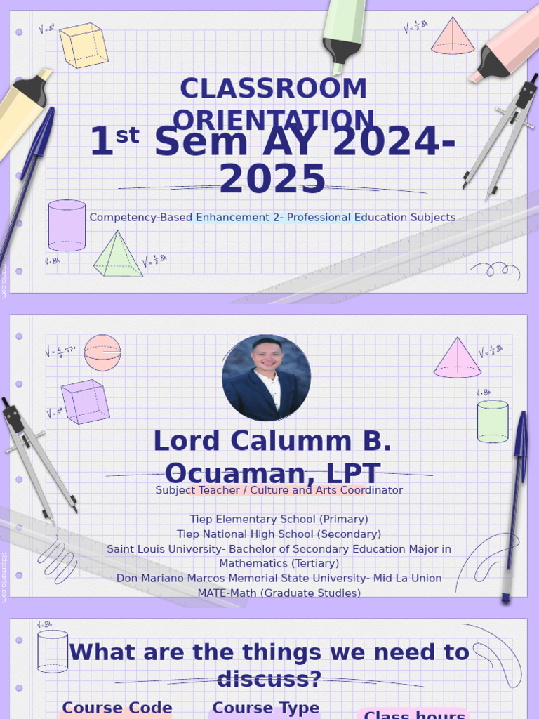 Classroom-Orientation-CBE-2 4th Year (BSED ENGLISH) | PDF | Teacher ...