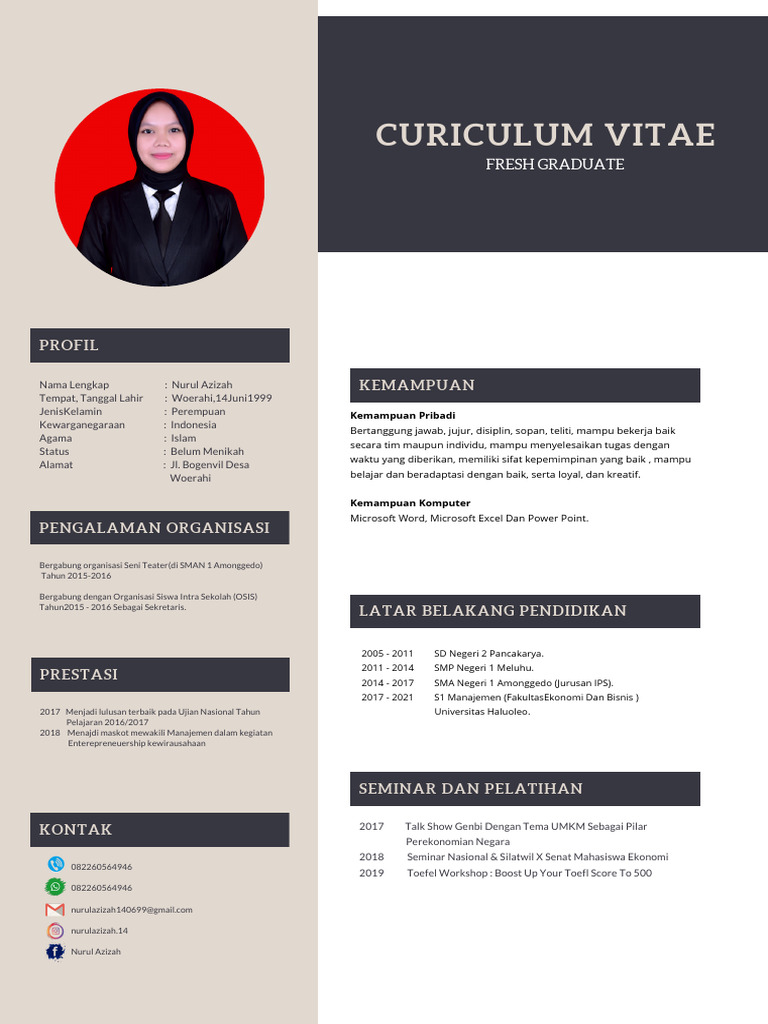 CV Nurul Azizah | PDF
