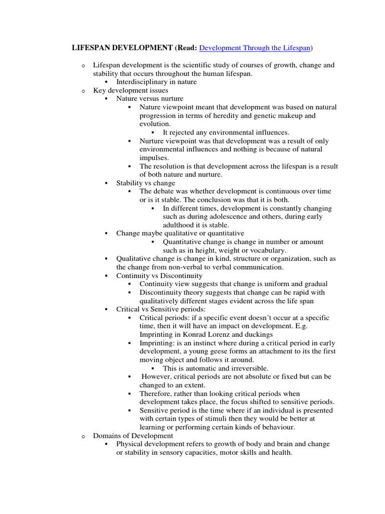 Lifespan Development | PDF