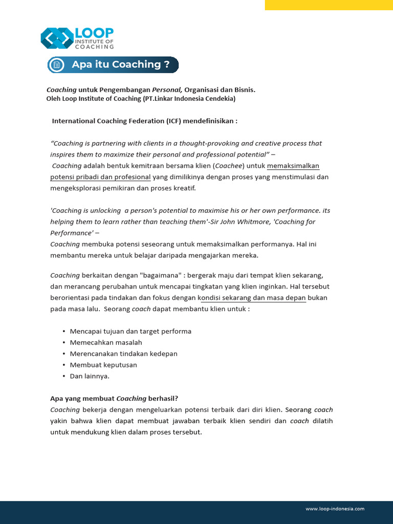Artikel Apa Itu Coaching | PDF