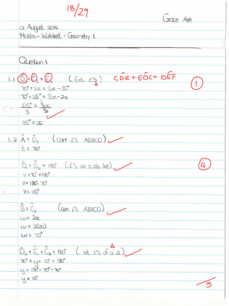 Geometry 1 - 01 August 2024 | PDF