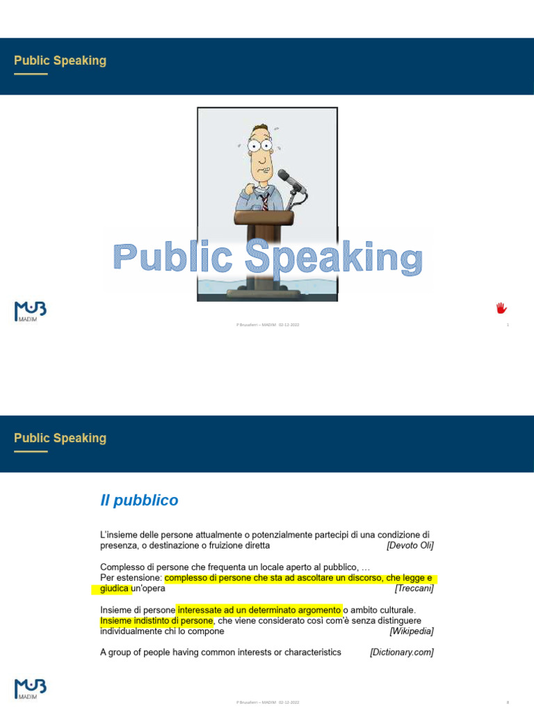Public Speaking MADIM 2022-23 | PDF