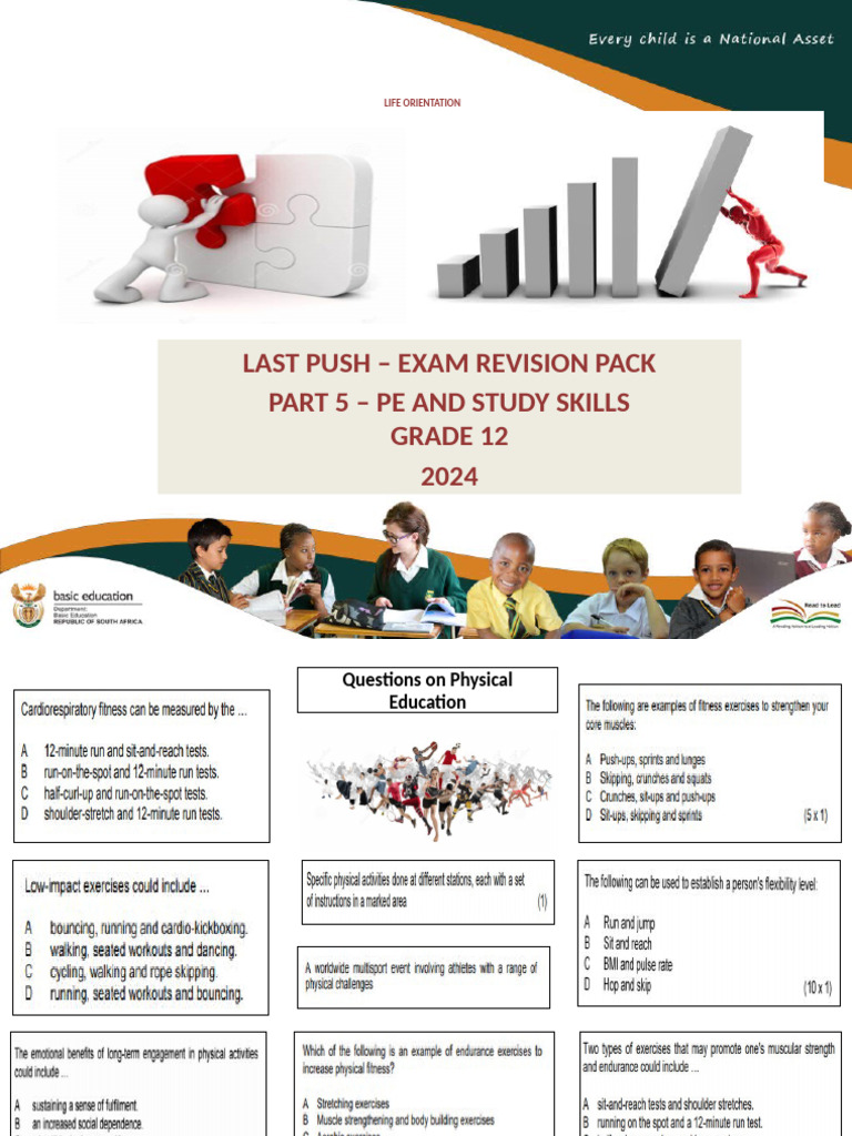 LAST PUSH Part 5 EXAM REVISION PACK PE STUDY SKILLS CAREER CHOICES | PDF