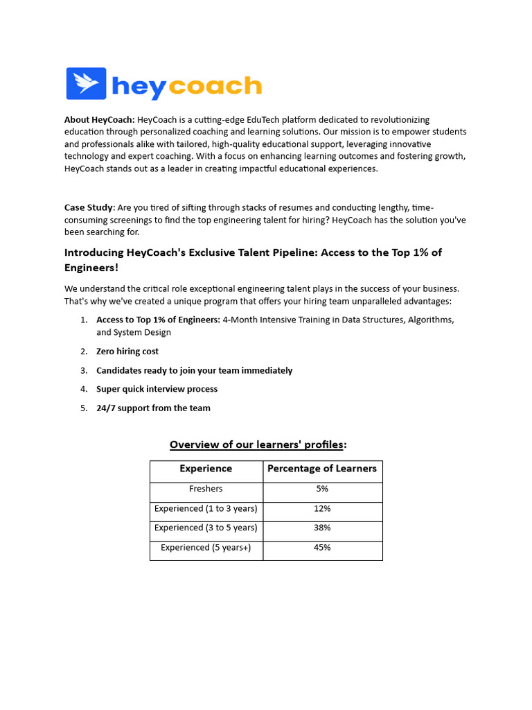 HeyCoach Company Profile | PDF