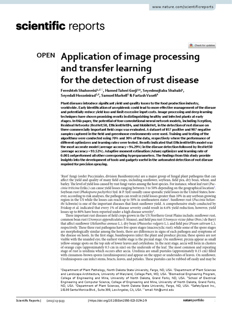 Application of Image Processing | PDF