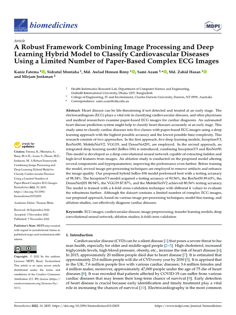 A Robust Framework Combining Image Processing and Deep | PDF