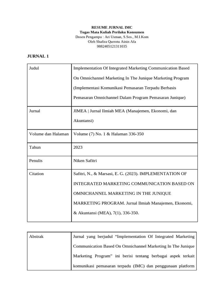 Resume Jurnal Imc | PDF