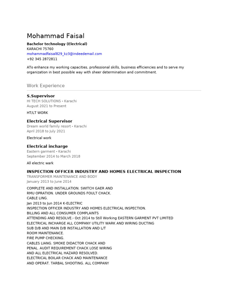 Resume Mohammad Faisal | PDF
