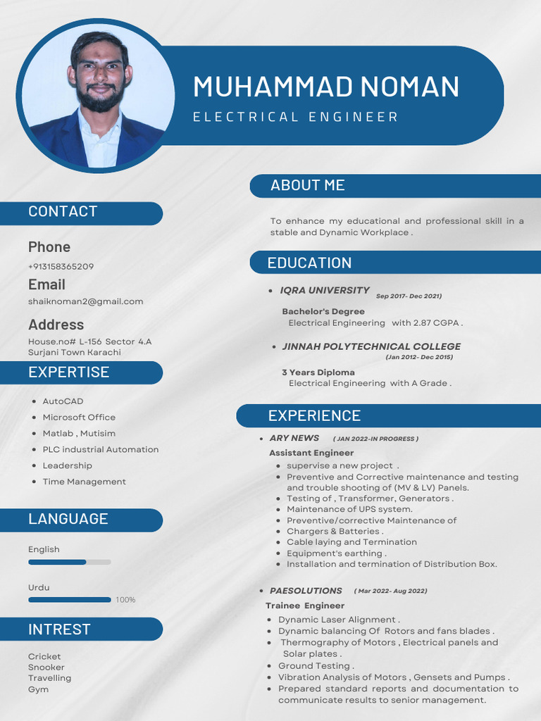 Resume Muhammad Noman Shakoor | PDF