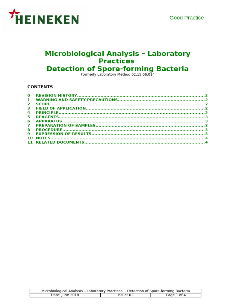 Detection of Spore-Forming Bacteria | PDF