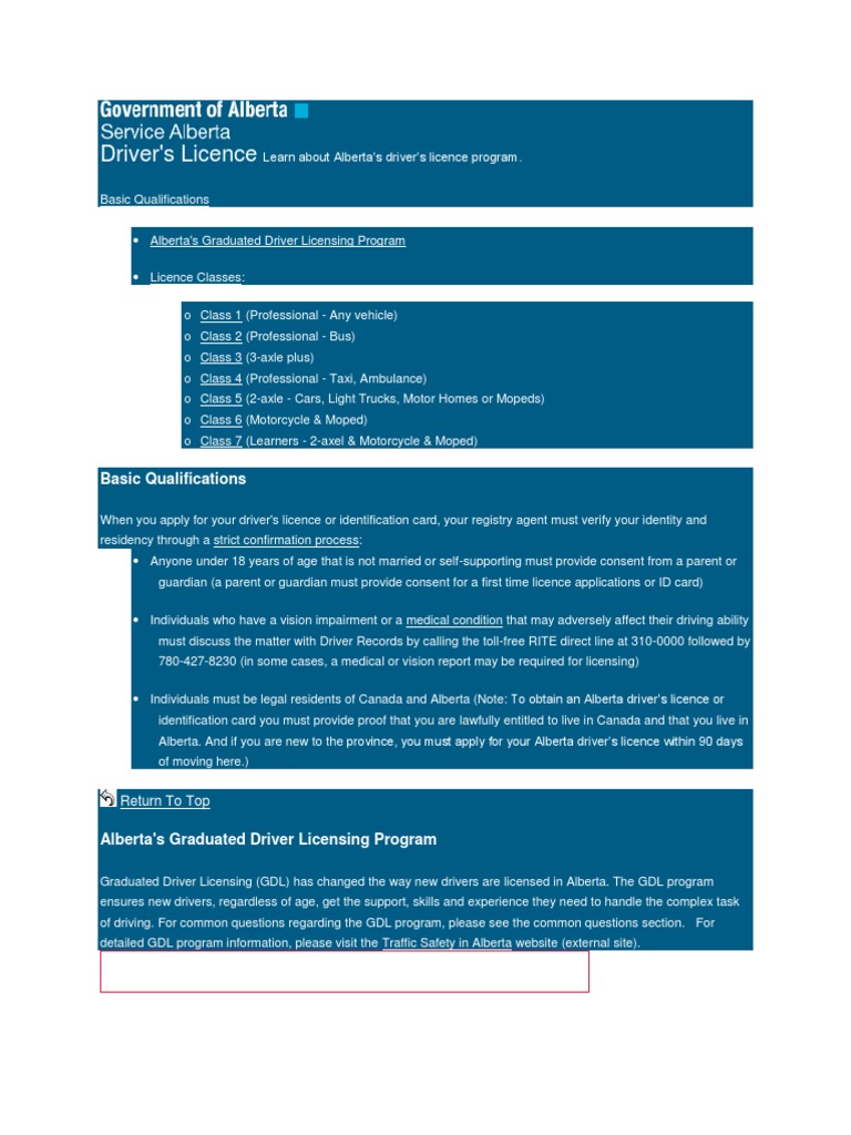 Driver Alberta | PDF | Driver's License | Driving