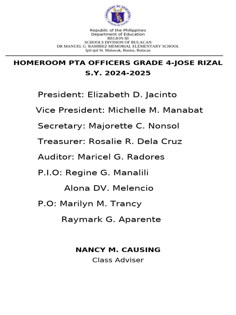 Pta Officers | PDF