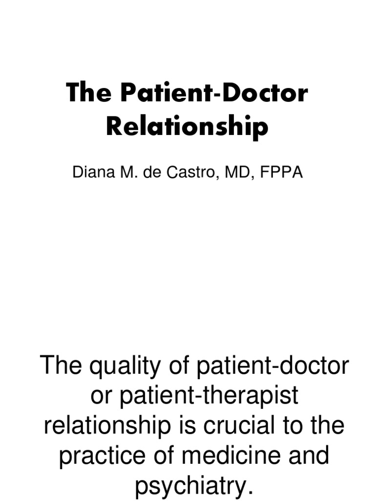 Patient-Doctor Relationship, Handout | PDF | Psychiatry | Empathy