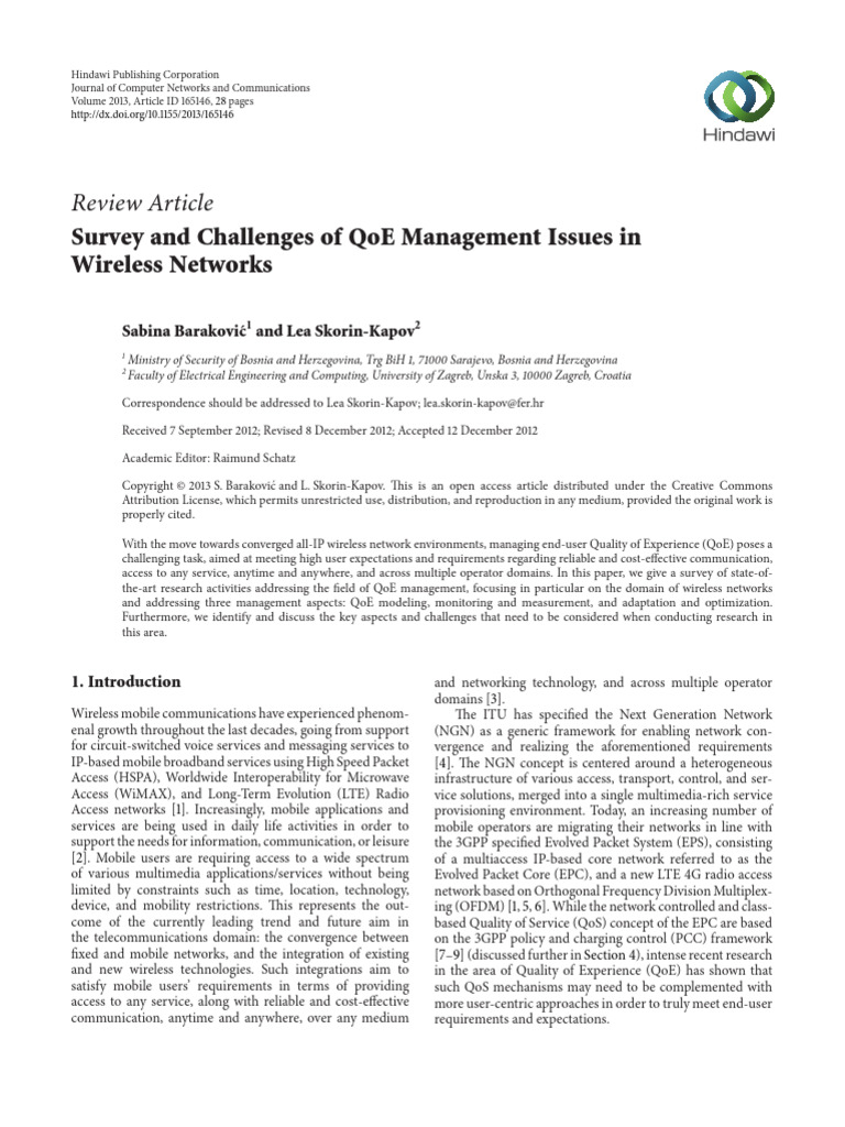 QoE Issues | PDF
