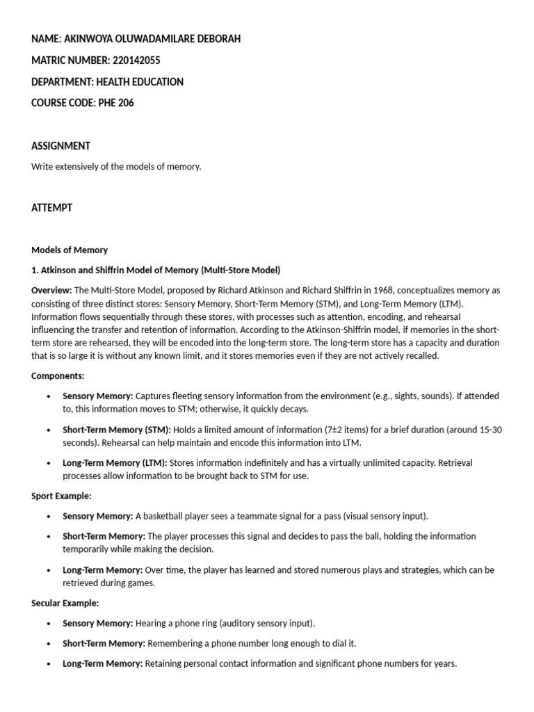 Phe 206 Assignment | PDF