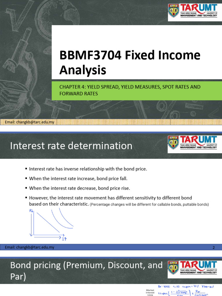 Chapter 4 Yield Spread, Yield Measures, Spot Rates - 240731 - 172547 | PDF
