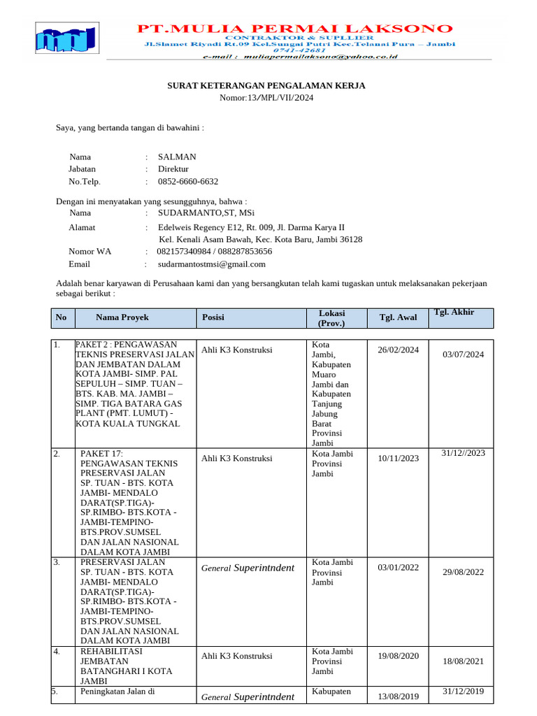 CV Sudarmanto Ahli Muda k3 | PDF