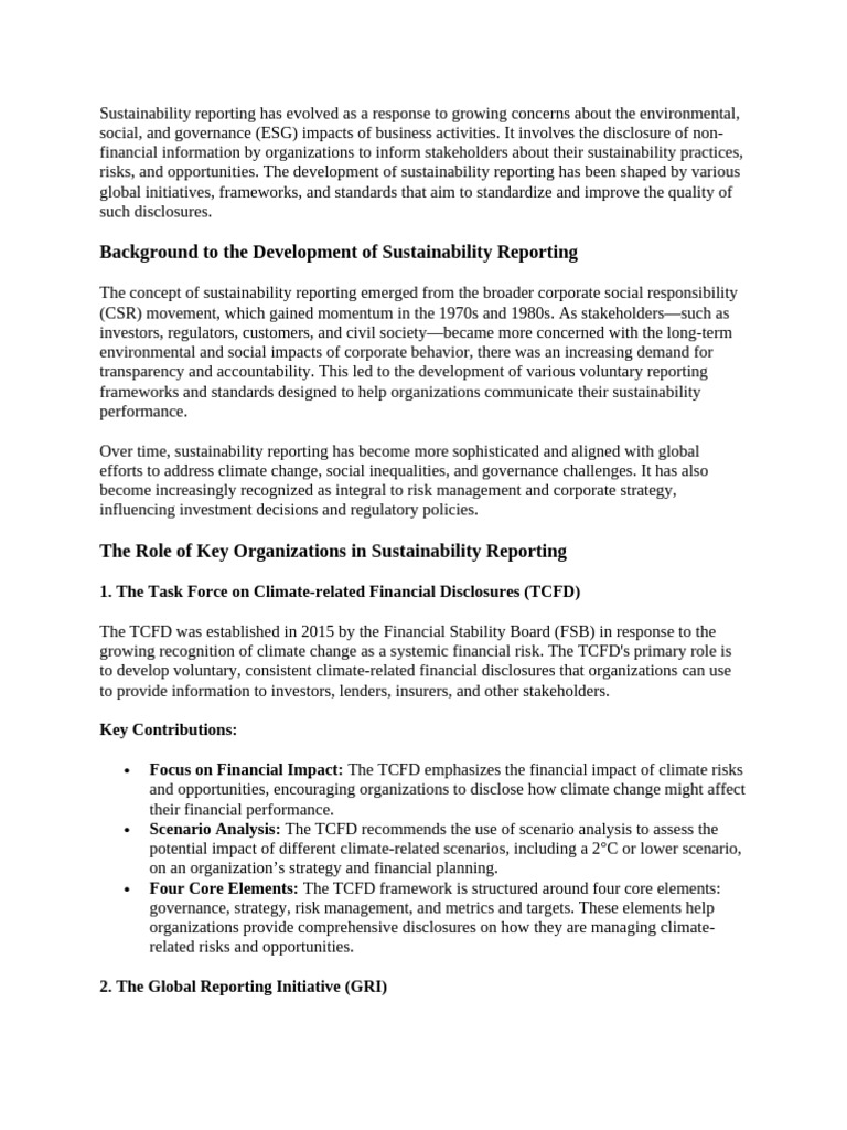 Sustainability Reporting | PDF | Sustainability | Finance & Money ...