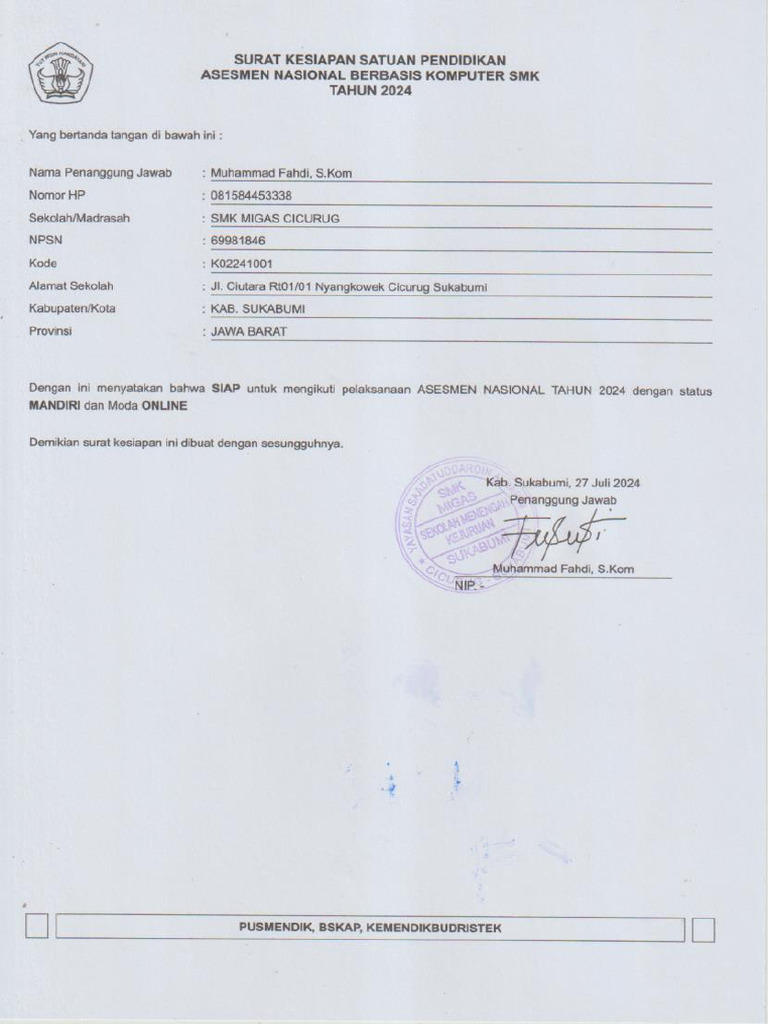 Anbk SMK Migas 2024 | PDF