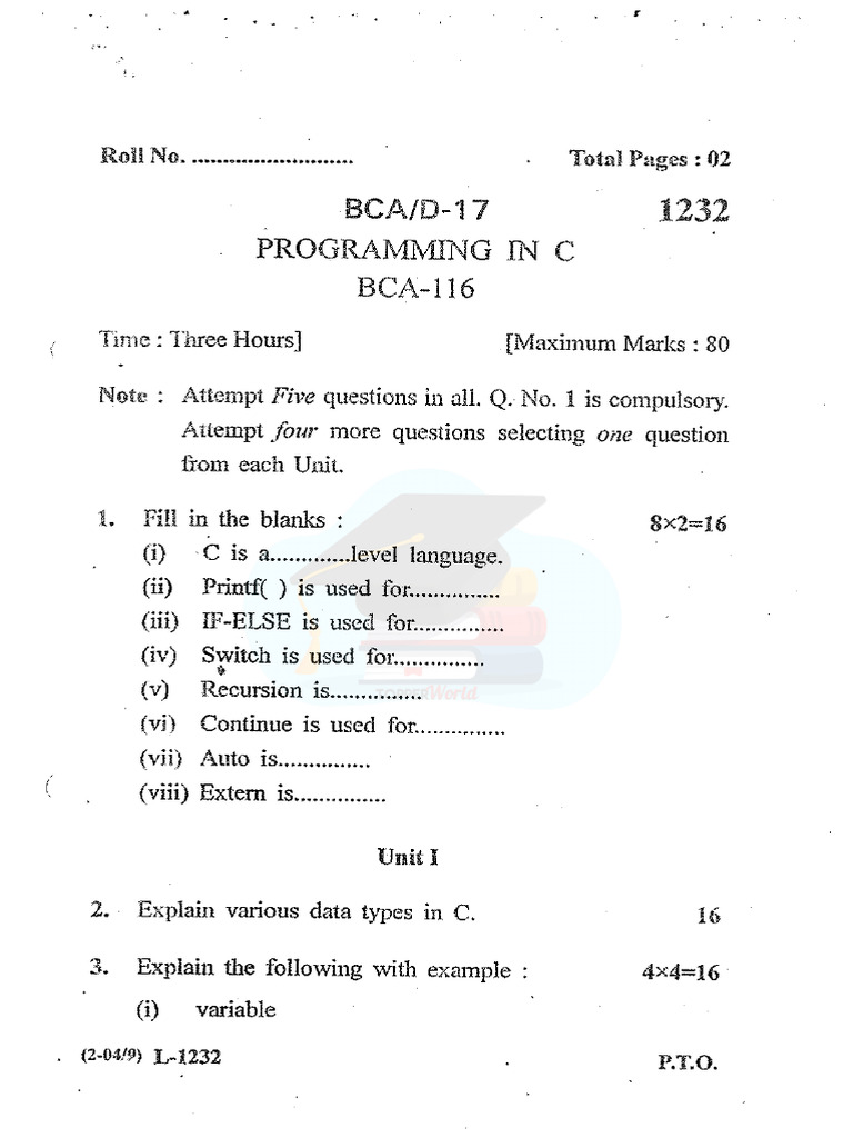 C Programming 2017 1 | PDF