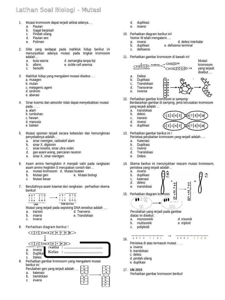 202324-Latihan Soal Mutasi | PDF