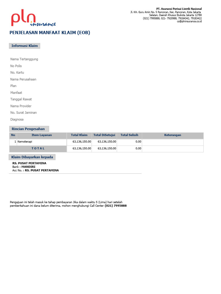 Eob Claimno 24081500005489 | PDF