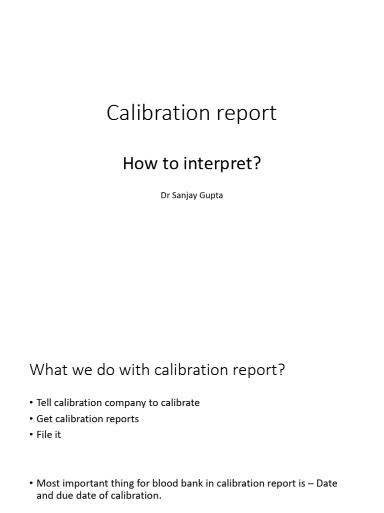 .10 How To Interpret Calibration Report | PDF
