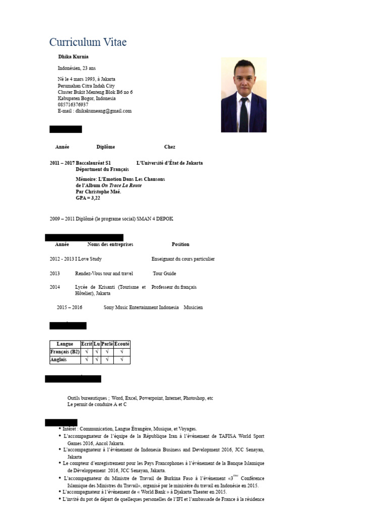 CV Francais | PDF