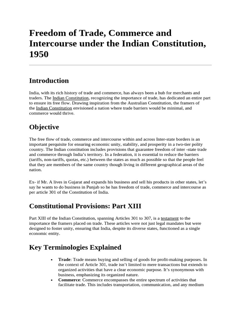 Freedom of Trade | PDF