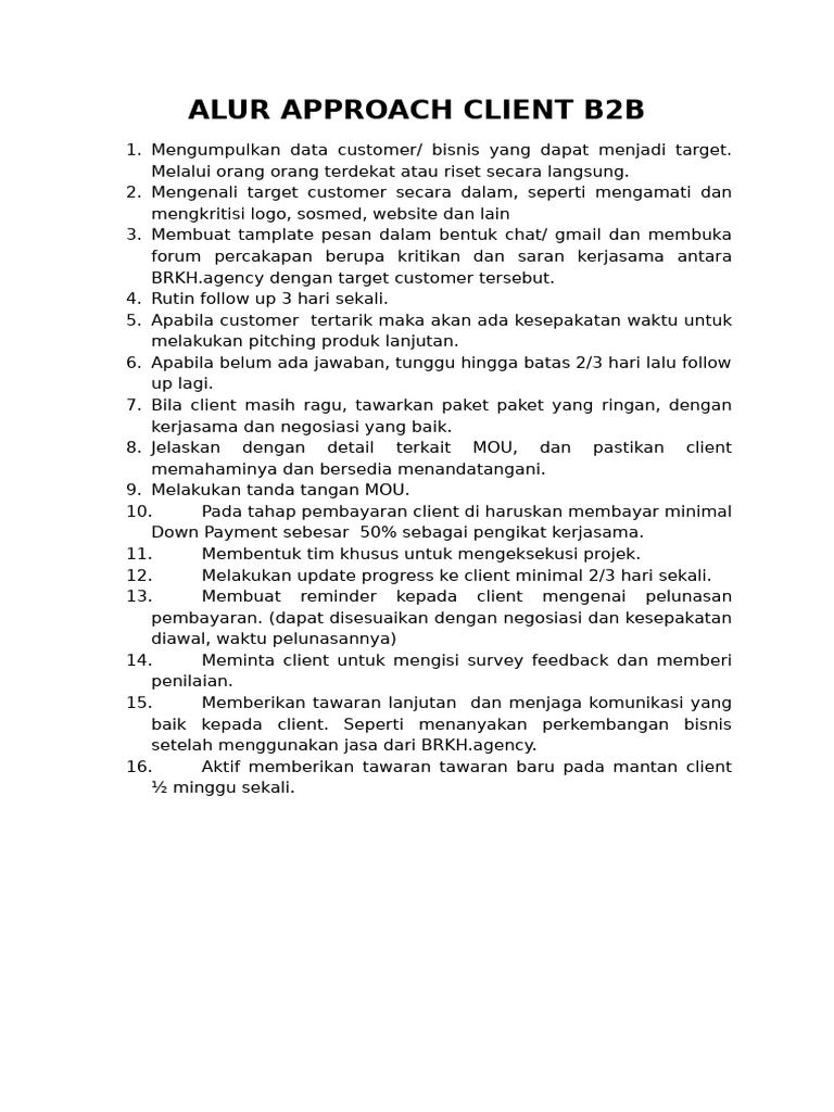 Alur Approach b2b | PDF