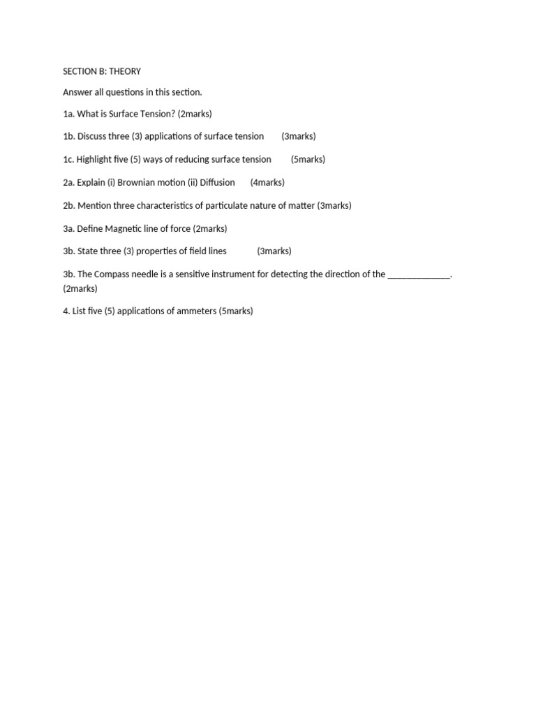 Ss1 Physics Theory | PDF