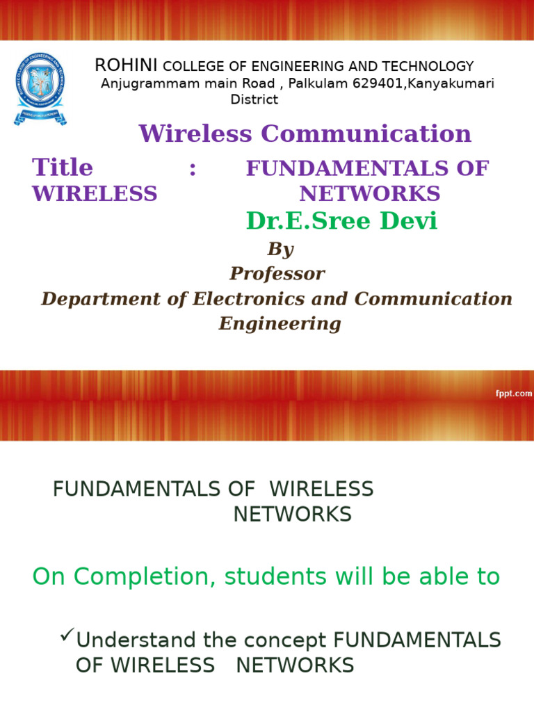5.1 Fundamentals of Wireless Networks | PDF
