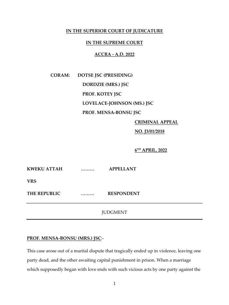 Attah Vrs The Republic 2023 GHASC 75 (6 April 2023) | PDF