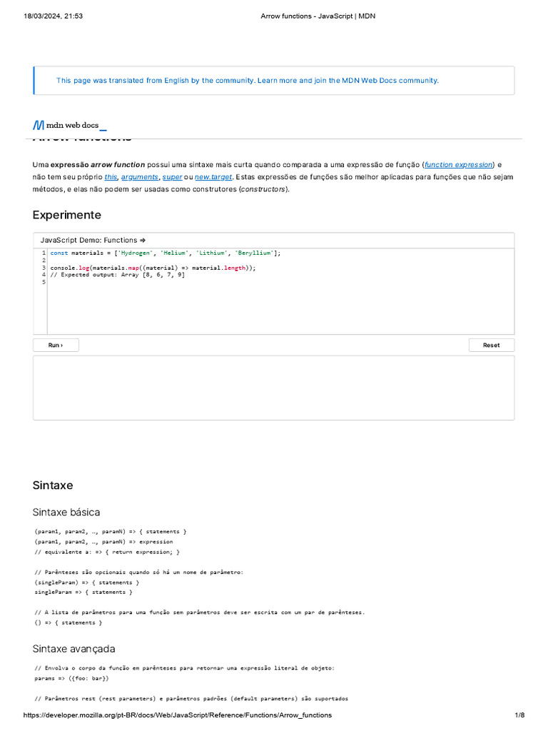Javascript Resumo Funcaos de Seta Rest Espalhamento e Atribuicao Via ...