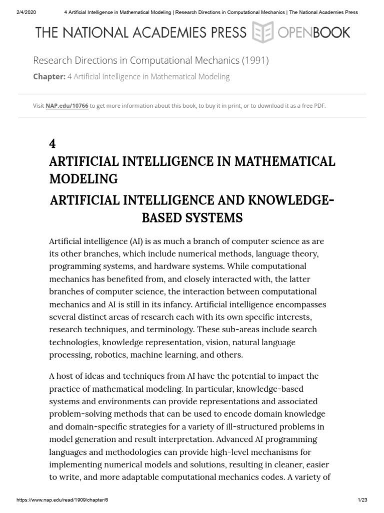 4 Artificial Intelligence in Mathematical Modeling - Research ...