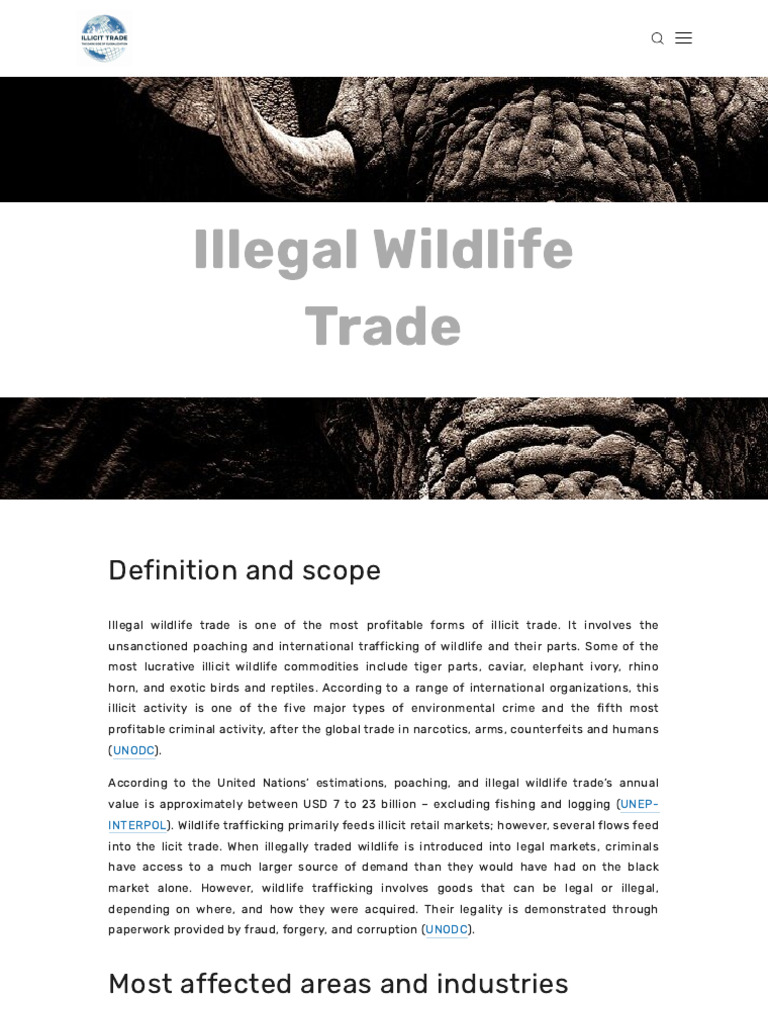 Illegal Wildlife Trade Illicit Trade | PDF