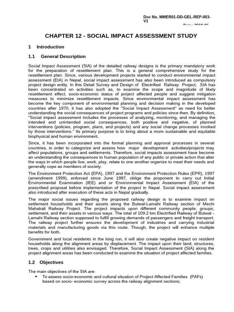 Social Impact Assessment Study Part1 | PDF