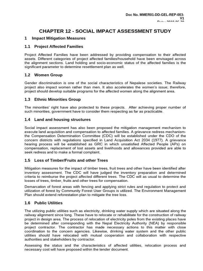 Social Impact Assessment Study Part4 | PDF