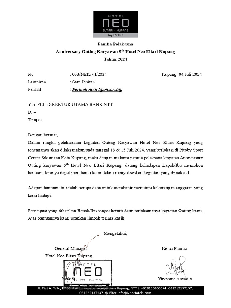 Proposal Neo 2024 BANK NTT | PDF