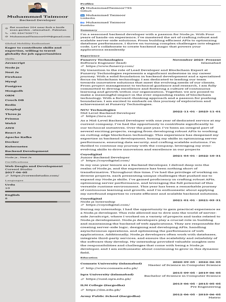 Muhammad Taimoor | PDF