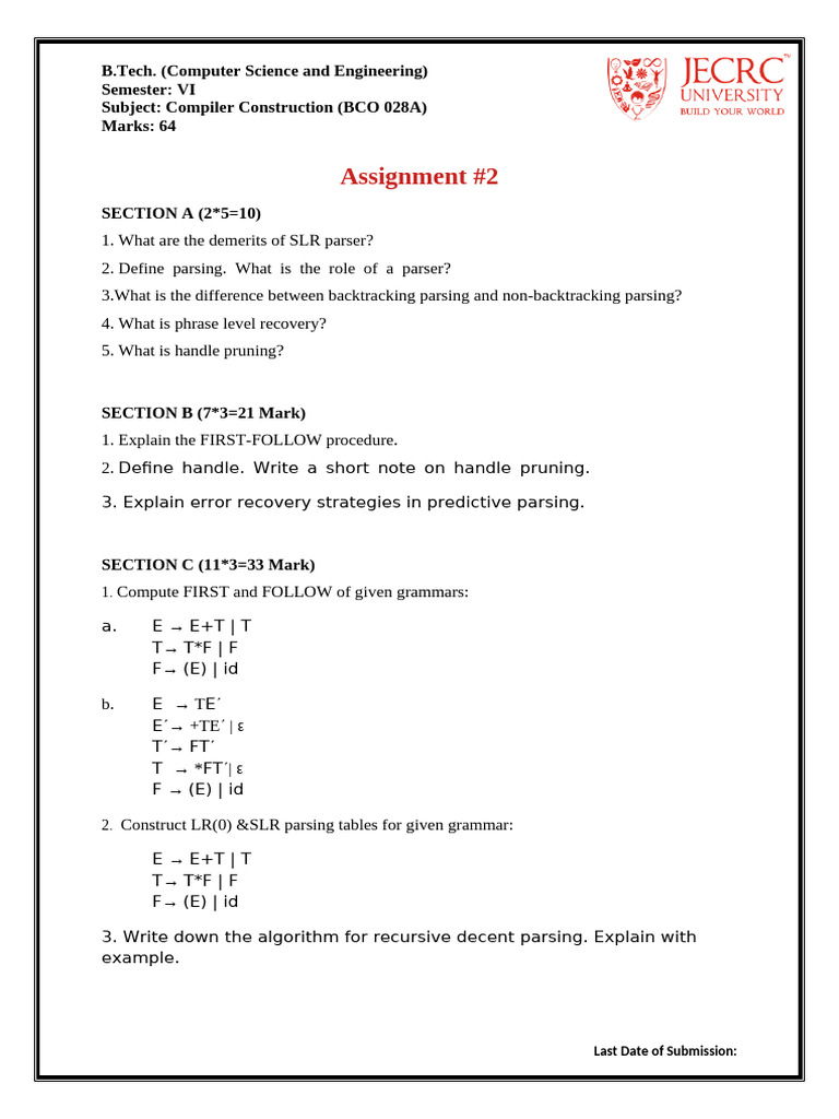 Compiler (Assignment 2) | PDF