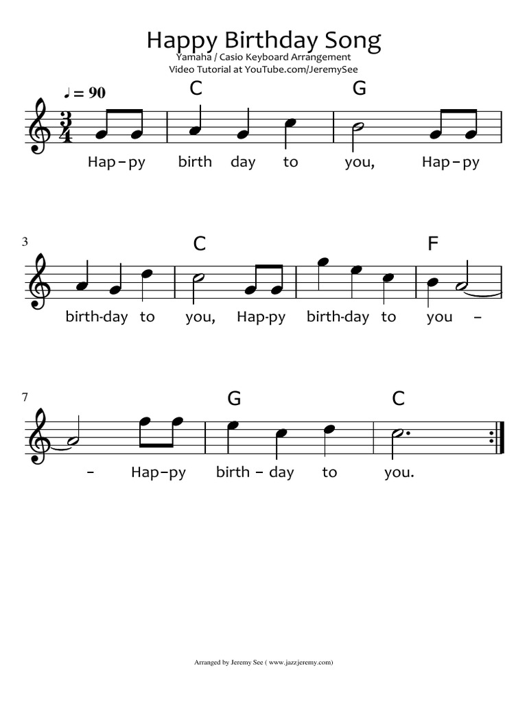 Happy Birthday Song | PDF