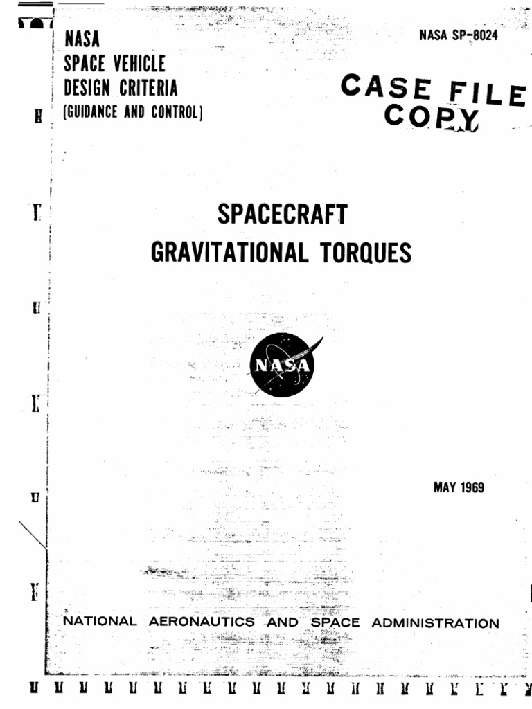 NASA 8024 Spacecraft Gravitational Torques - NASA Space Vehicle Design ...