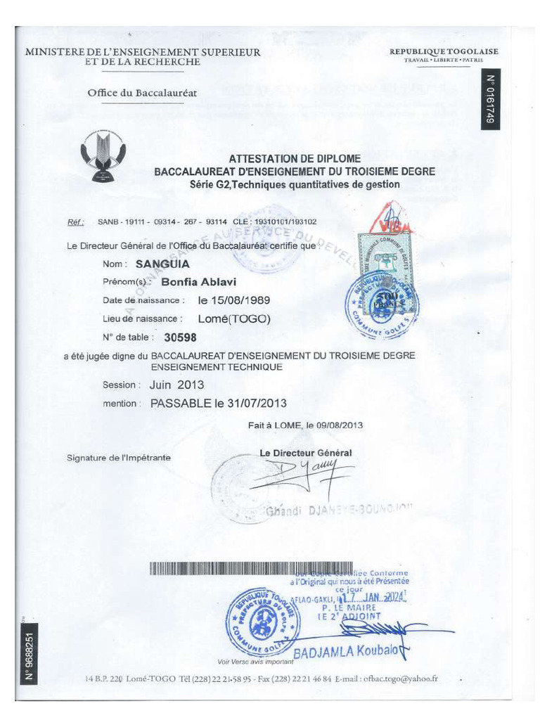 Attestation Bac | PDF