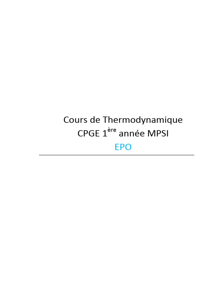 Cours Thermo | PDF
